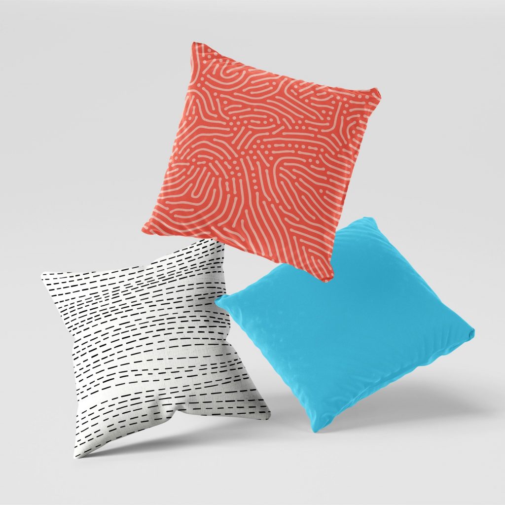 Set of 3 abstract minimal form cushion covers