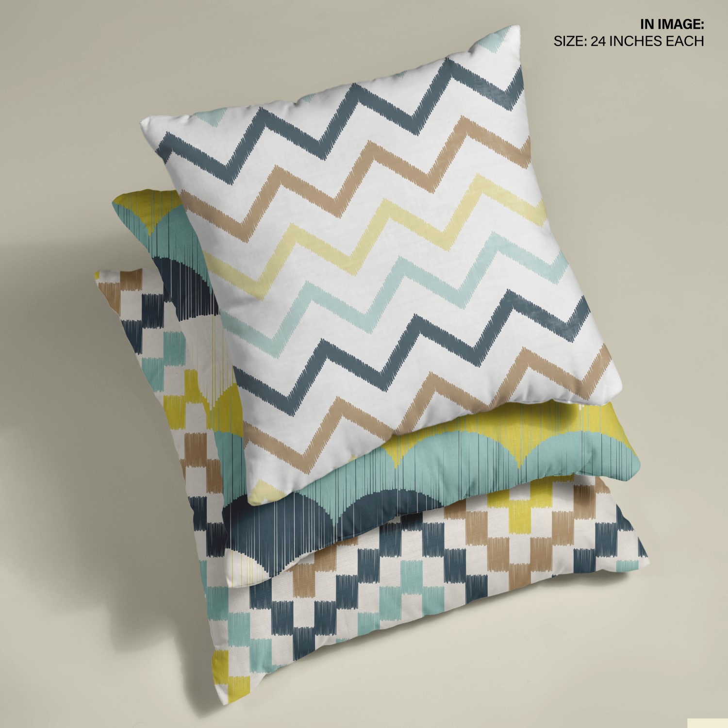 Throw Pillow Cushion Covers - Set of 3 colorful wagging pattern cushion ...