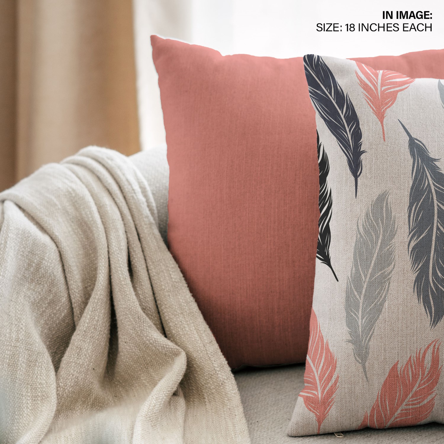 Throw Pillow Cushion Covers - Set of 2 minimal ferns pattern cushion ...