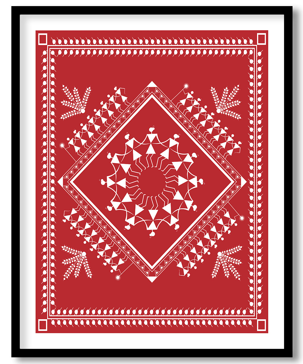 Dancing mandala with tree warli painting - Wall Art, Hanging Wall Decor ...