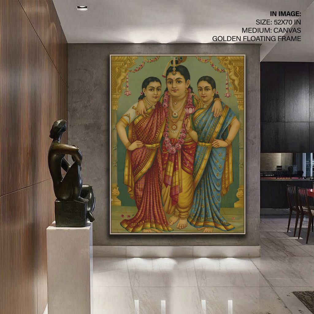 Shree radha rukmini krishna by Raja Ravi Varma - BestOfBharat