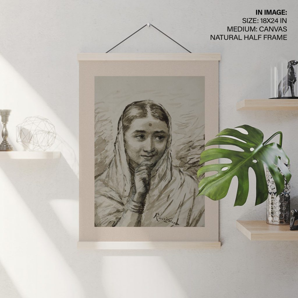 A study of a woman's face by Raja Ravi Varma - Wall Art - 10+ Sizes, 50 ...