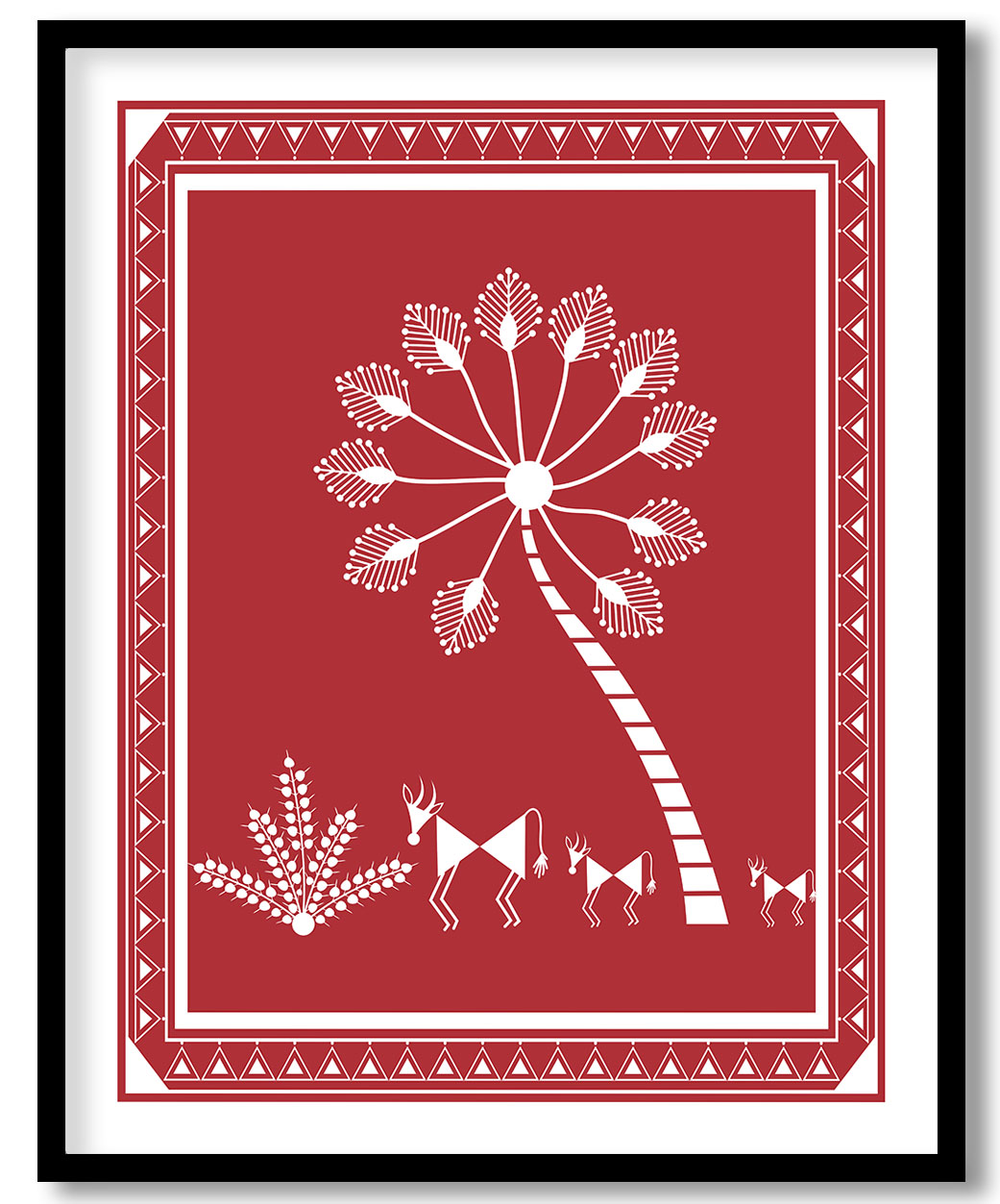 Warli art of tree and animal - Wall Art, Hanging Wall Decor, Home Decor ...