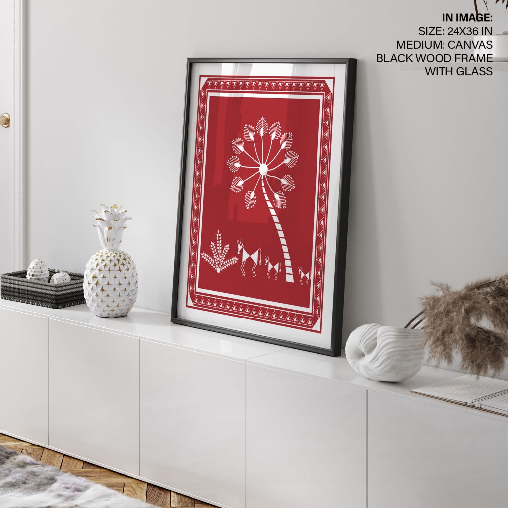 Warli art of tree and animal - Wall Art, Hanging Wall Decor, Home Decor ...