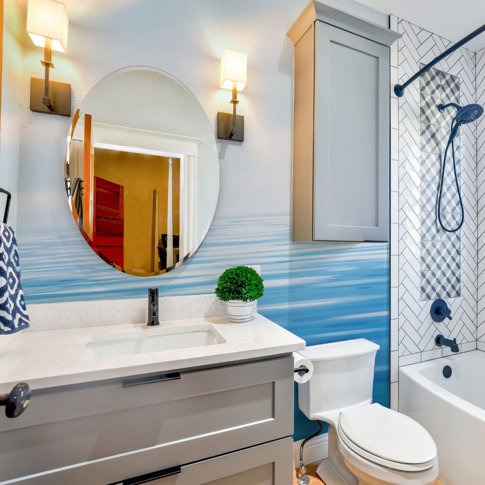 Ocean blue - Non Toxic Wall Paper Decor, Home & Office Decor - BestOfBharat