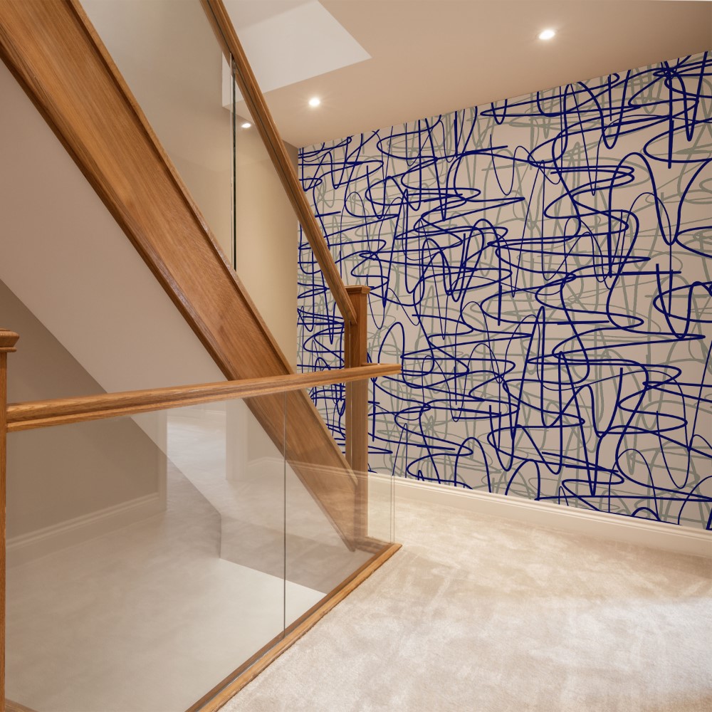 Blue stripes pattern - Wall Murals, Wall Paper Decor, Home Decor ...