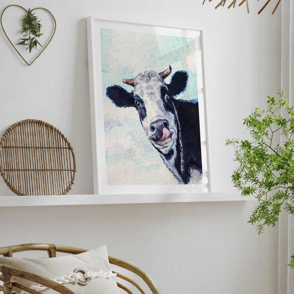 Psychotic cow - Wall Art, Hanging Wall Decor, Home Decor - BestOfBharat