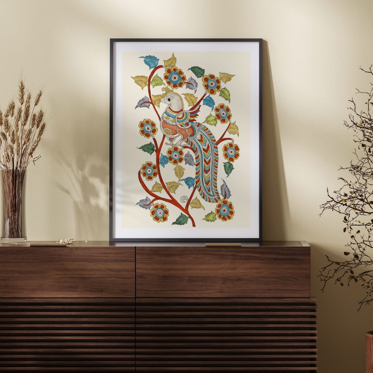 Traditional kalamkari bird art - Wall Art, Hanging Wall Decor, Home ...