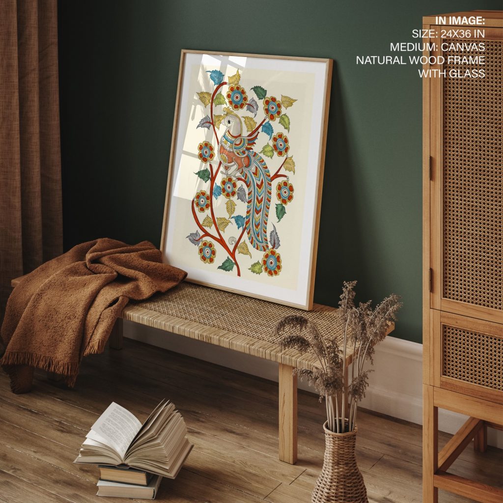 Traditional kalamkari bird art - Wall Art, Hanging Wall Decor, Home ...