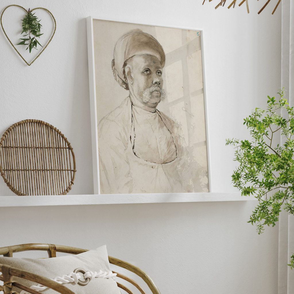 A study of a man's face by Raja Ravi Varma - Wall Art - 10+ Sizes, 50 ...