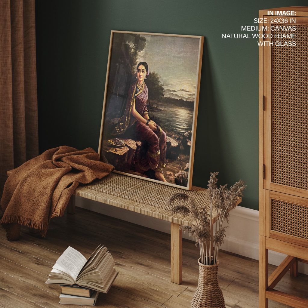 Radha in the moonlight by Raja Ravi Varma (1890) - BestOfBharat