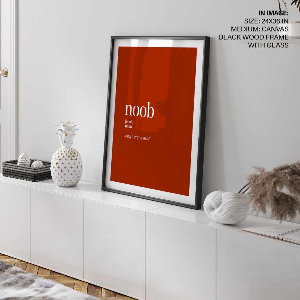 Noob - Funny Dictionary Definition, Rust Red - BestOfBharat