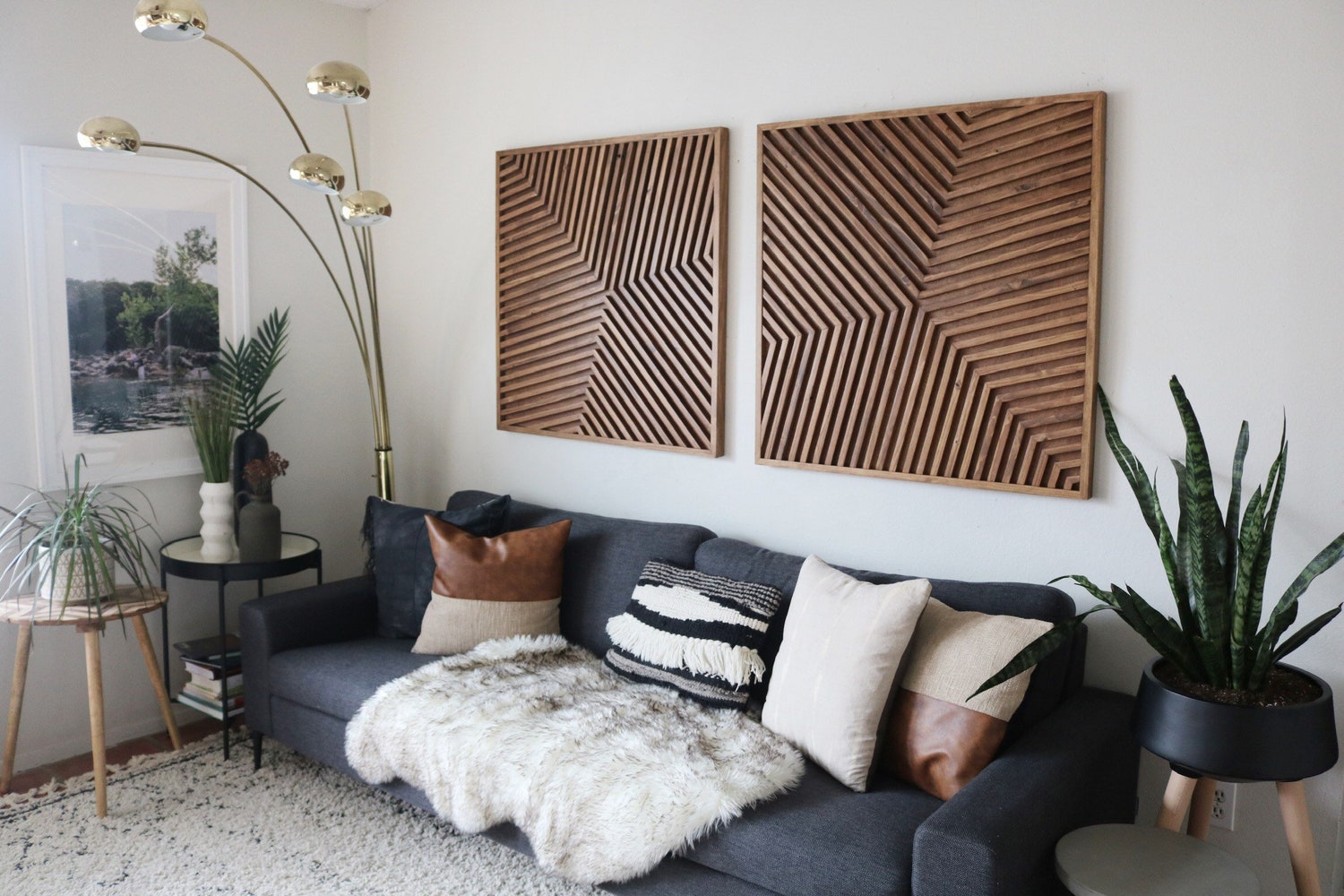 Wall Sculpture | Set of 2 Stave Wall Art - Wood Wall Art, Wall ...