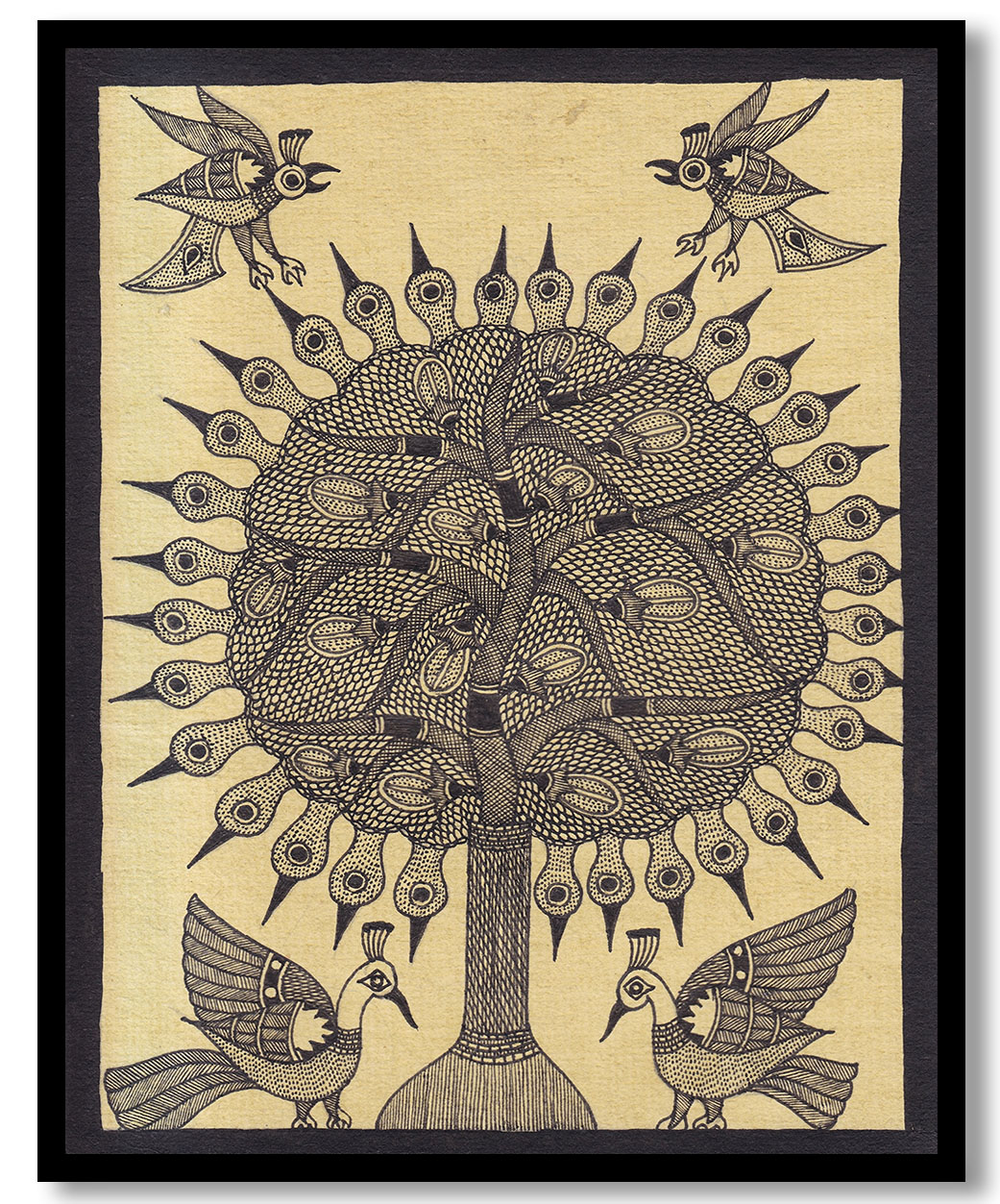 Madhubani painting of bihar godna painting by Mananama Devi - BestOfBharat