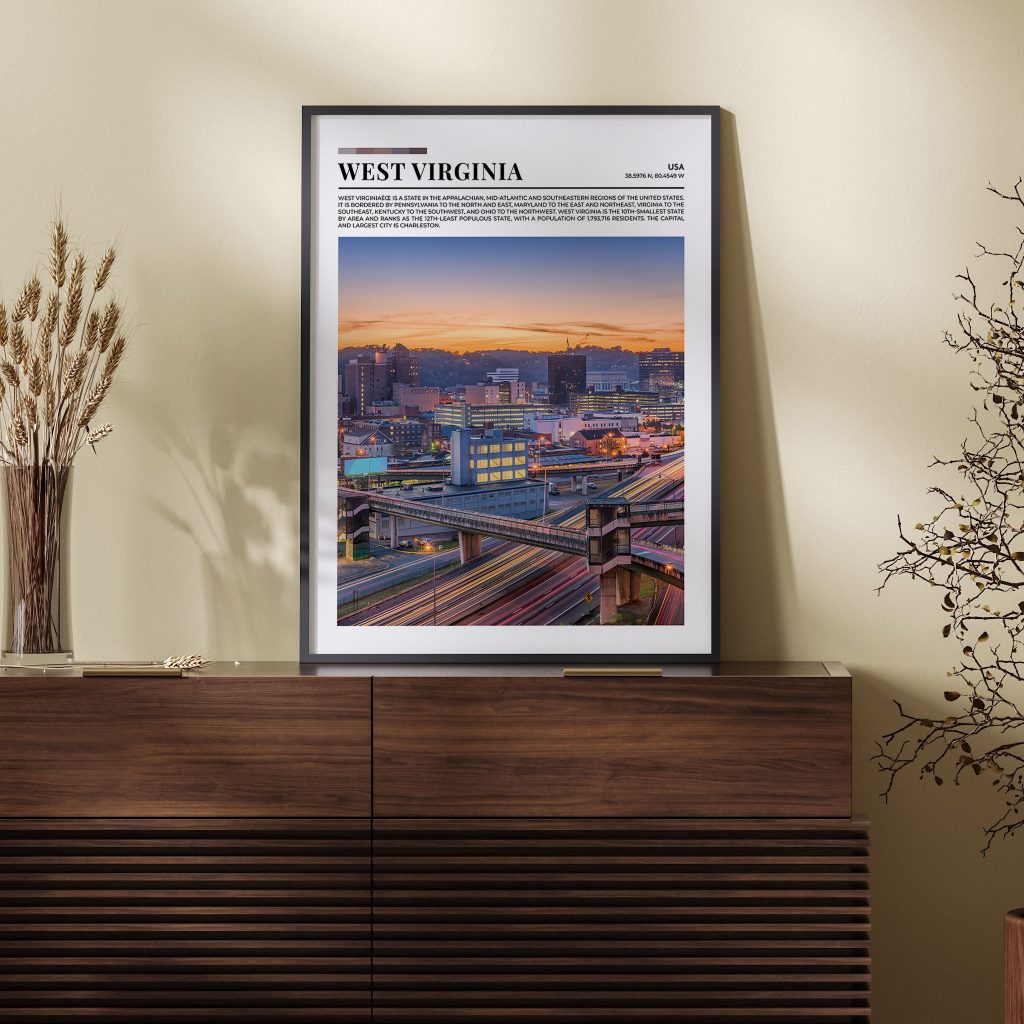 West Virginia, USA pantone poster - BestOfBharat