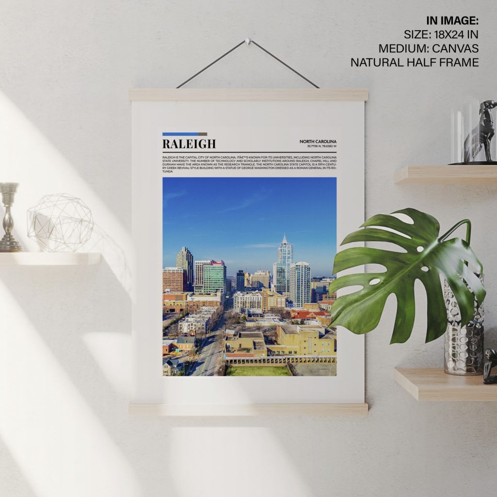 Raleigh, North Carolina pantone poster - BestOfBharat