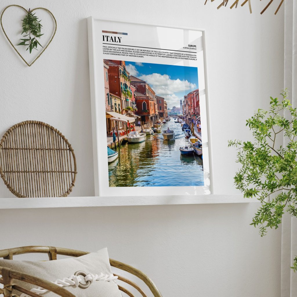 Italy, Europe pantone poster - BestOfBharat