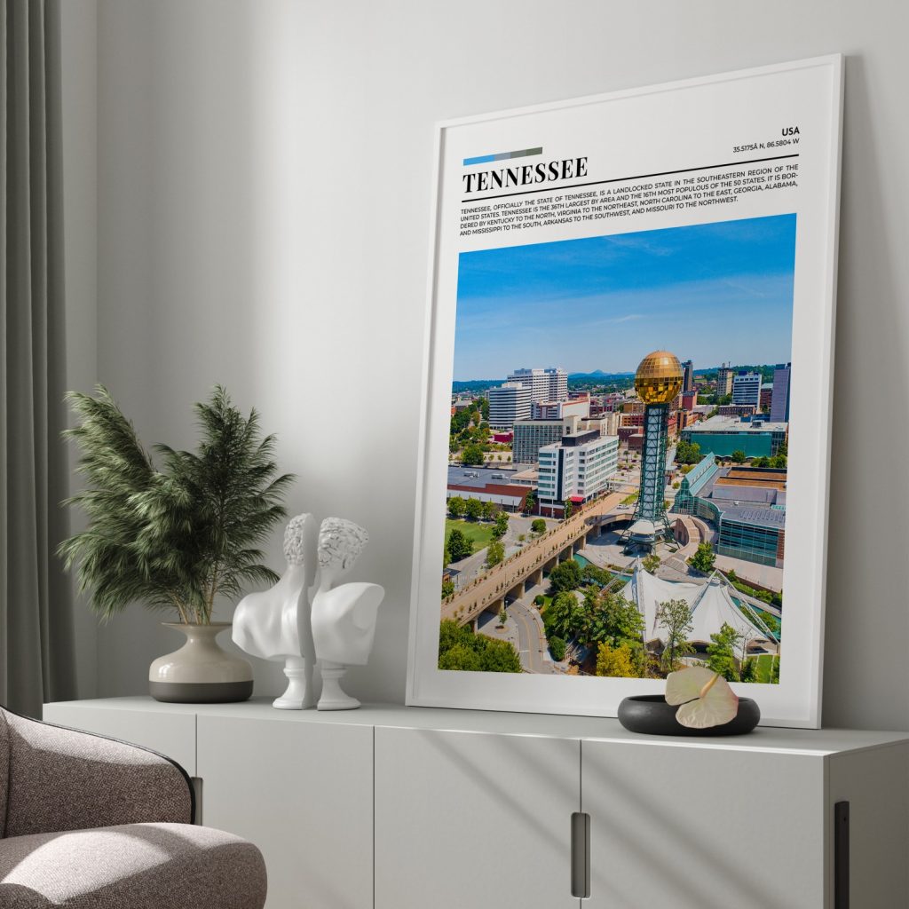 Tennessee, USA pantone poster - BestOfBharat