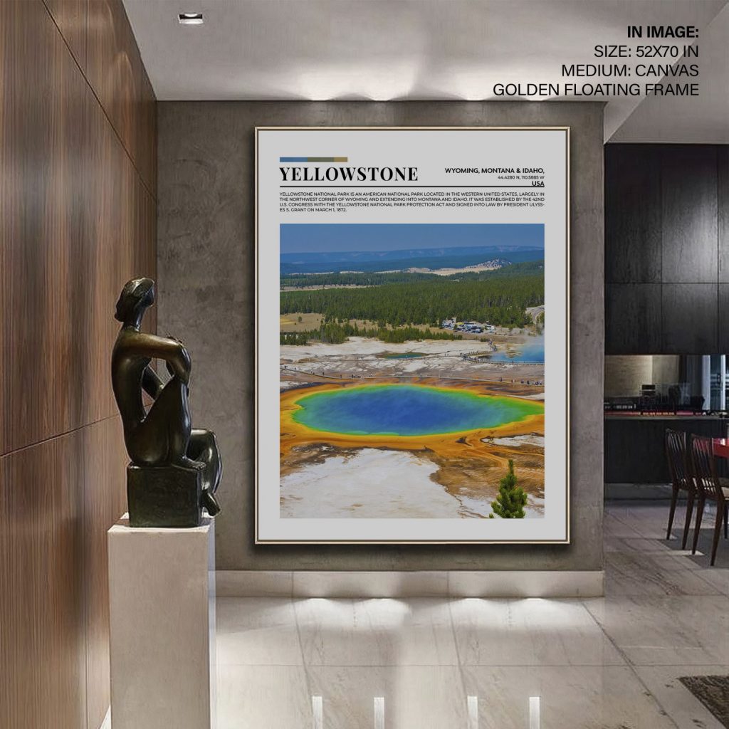Yellowstone, Wyoming, Montana & Idaho, USA pantone poster - BestOfBharat