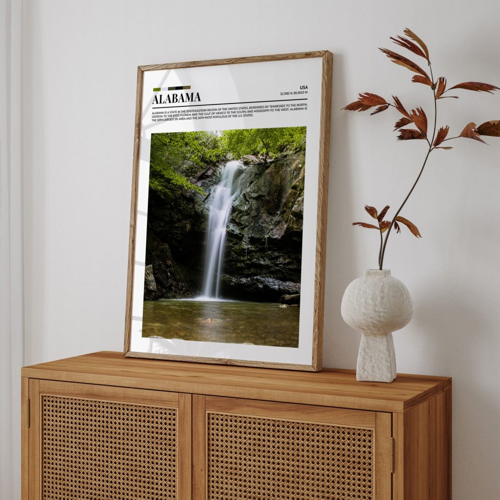 Alabama, USA pantone poster - Wall Art - 10+ Sizes, 50+ Frames, Museum ...