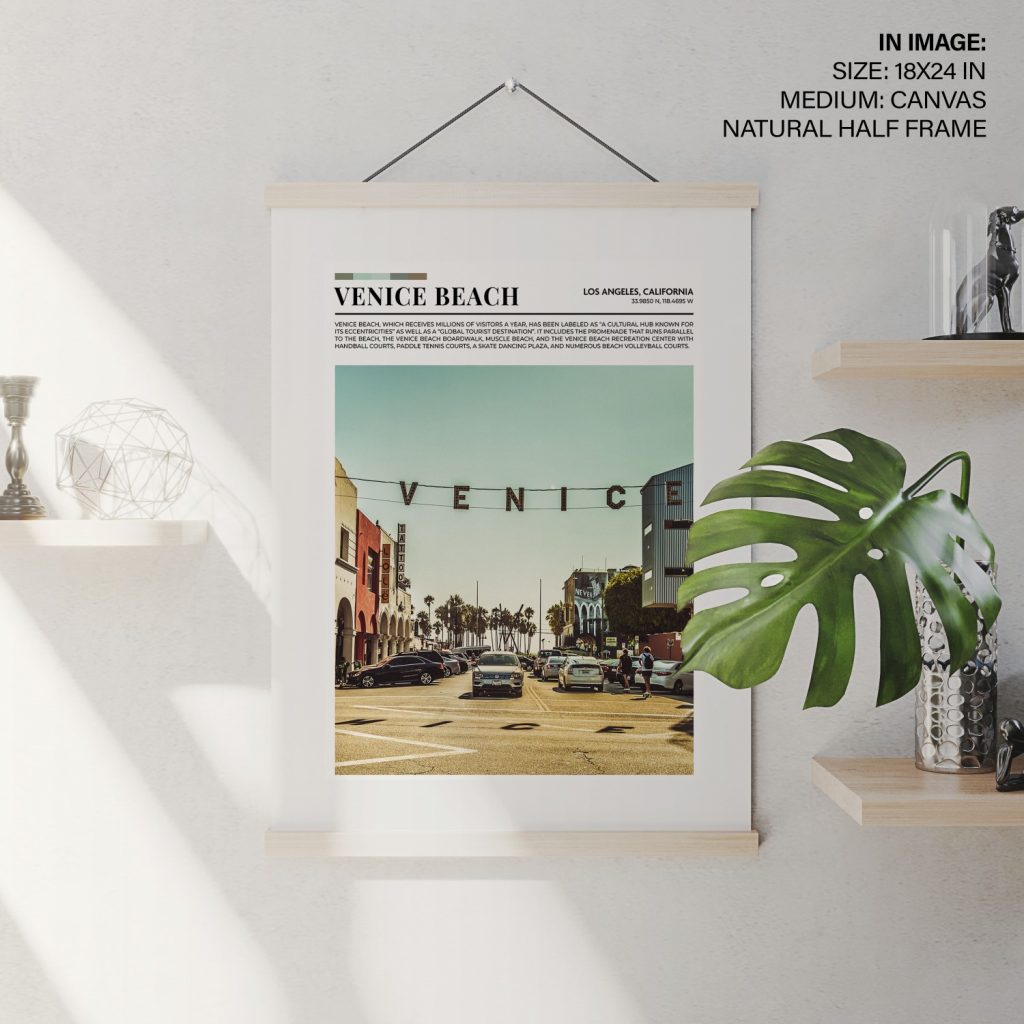 Venice Beach, Los Angeles, California pantone poster - BestOfBharat