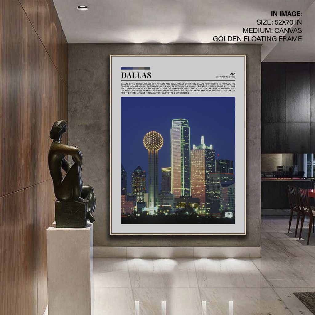 Dallas, USA pantone poster - BestOfBharat