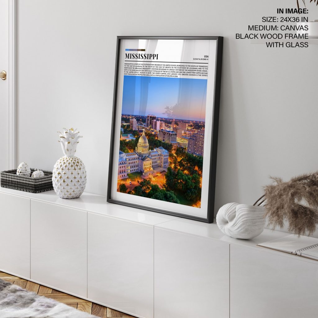 Mississippi, USA pantone poster - BestOfBharat