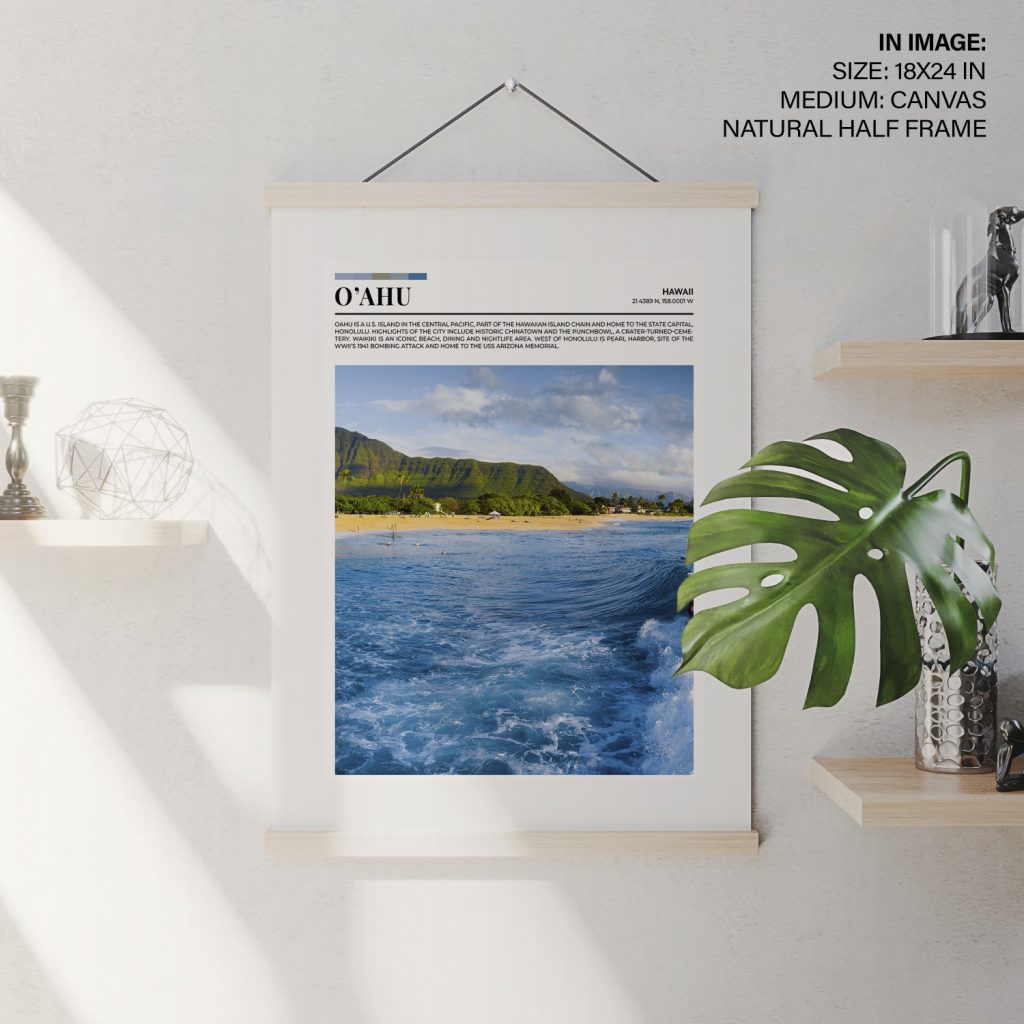 O'Ahu, Hawaii pantone poster - BestOfBharat