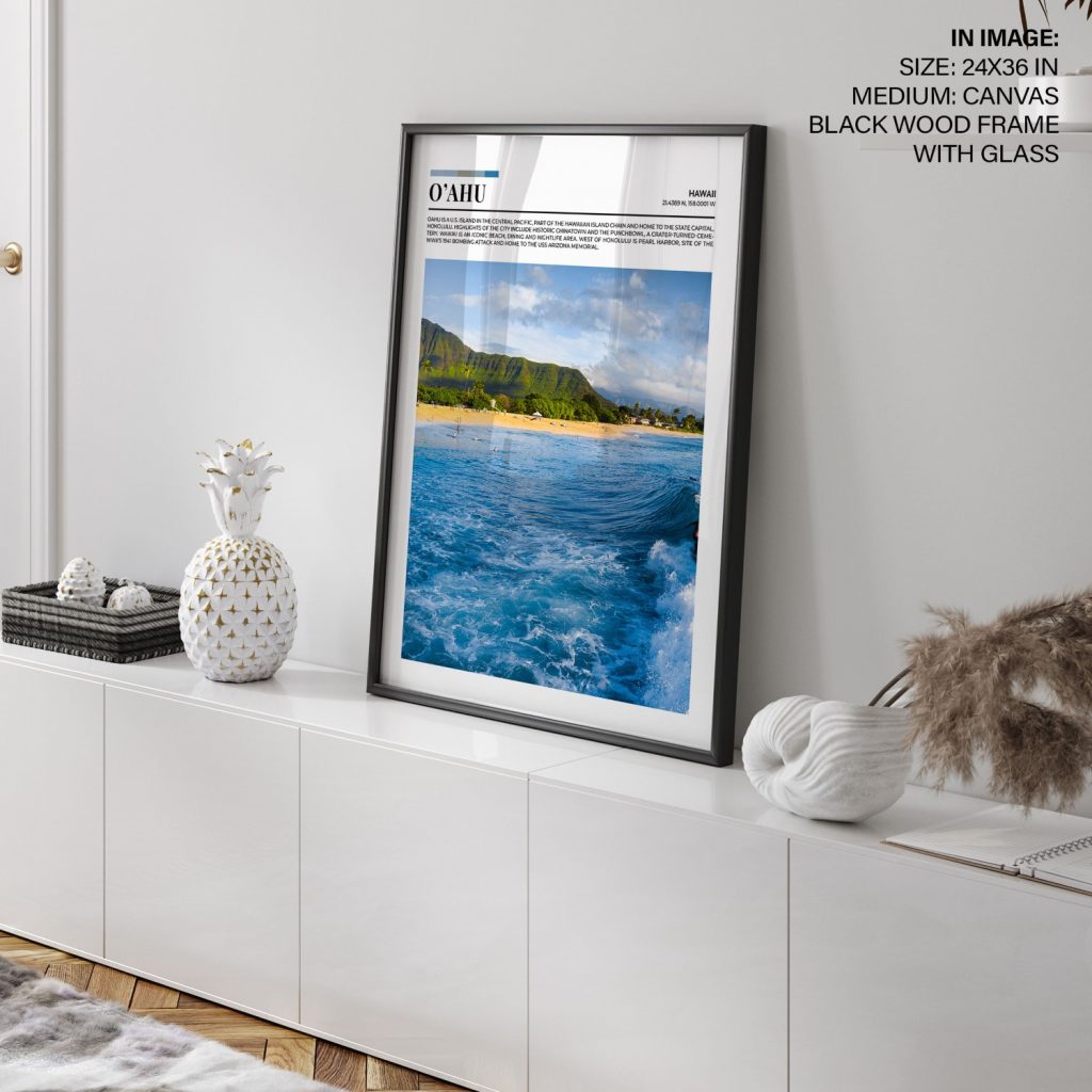 O'Ahu, Hawaii pantone poster - BestOfBharat