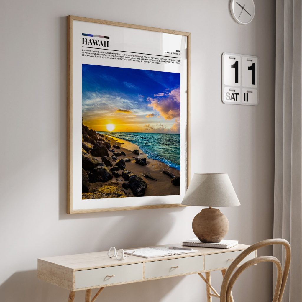 Hawaii, USA pantone poster - BestOfBharat