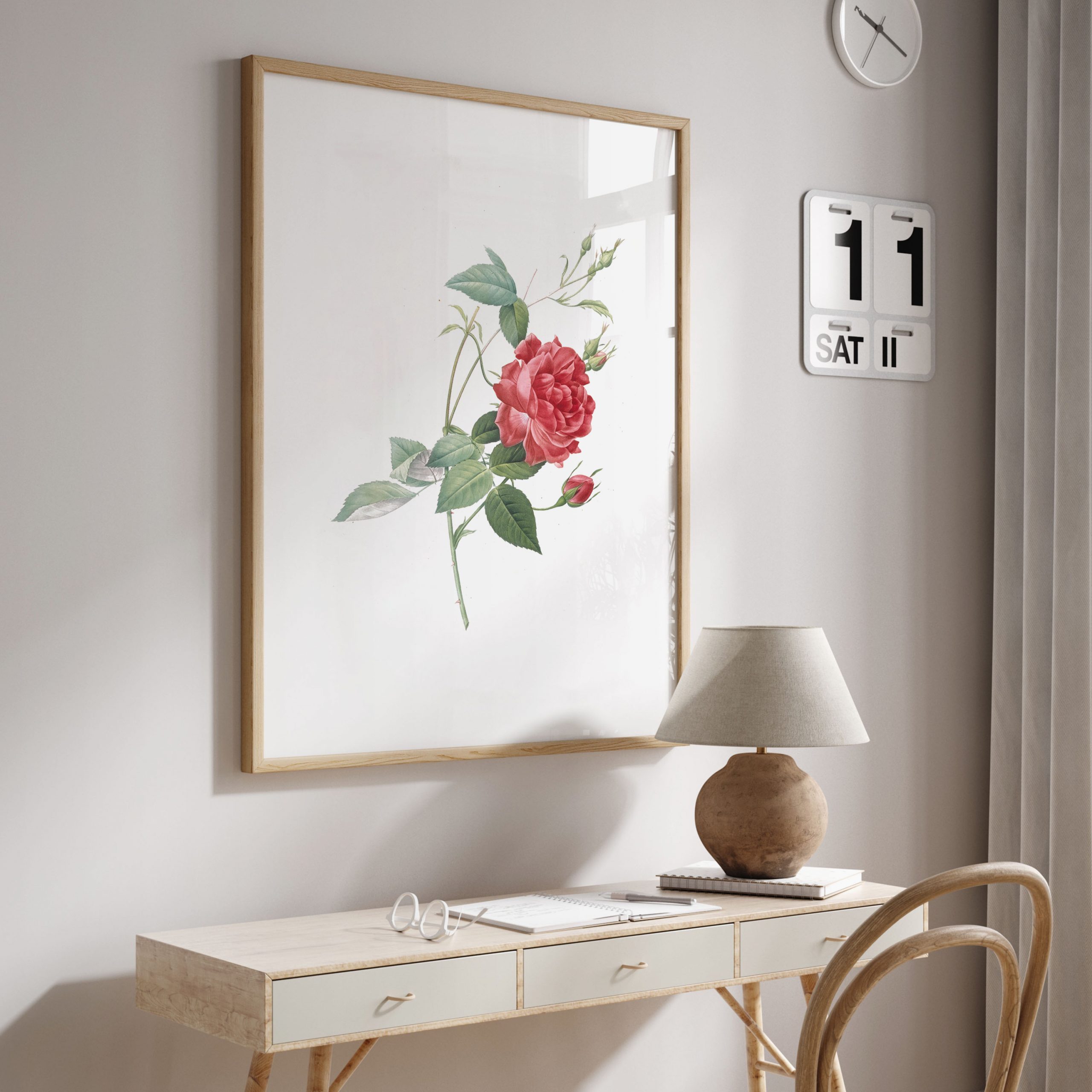 Framed Art | Rosa indica cruenta (Rosebush of Bengal with Crimson-of ...