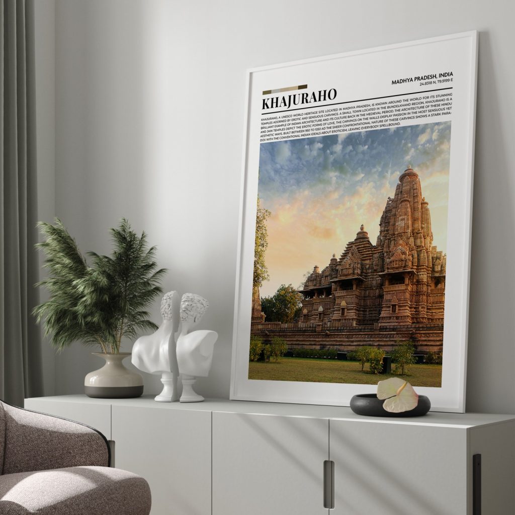 Khajuraho, India pantone poster - BestOfBharat