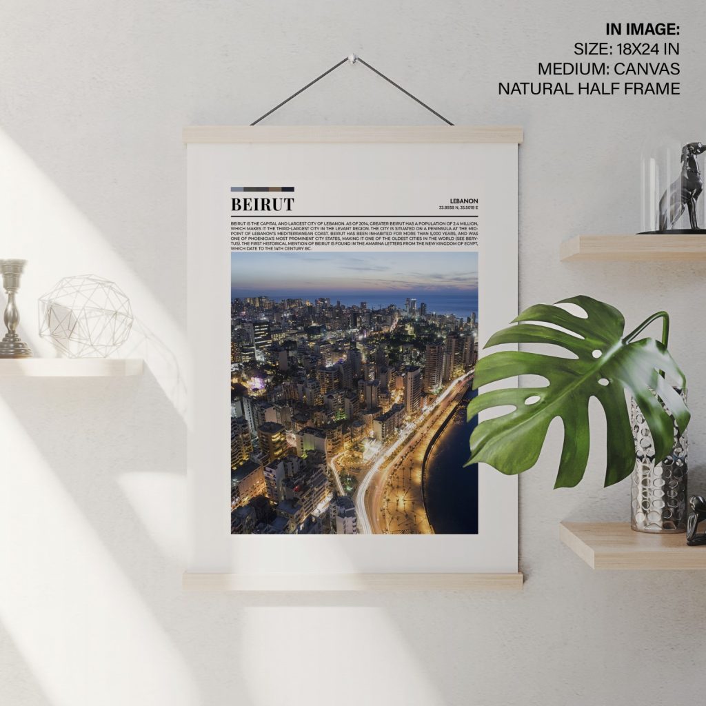 Beirut, Lebanon pantone poster - Wall Art - Choose Size & Frames, Non ...