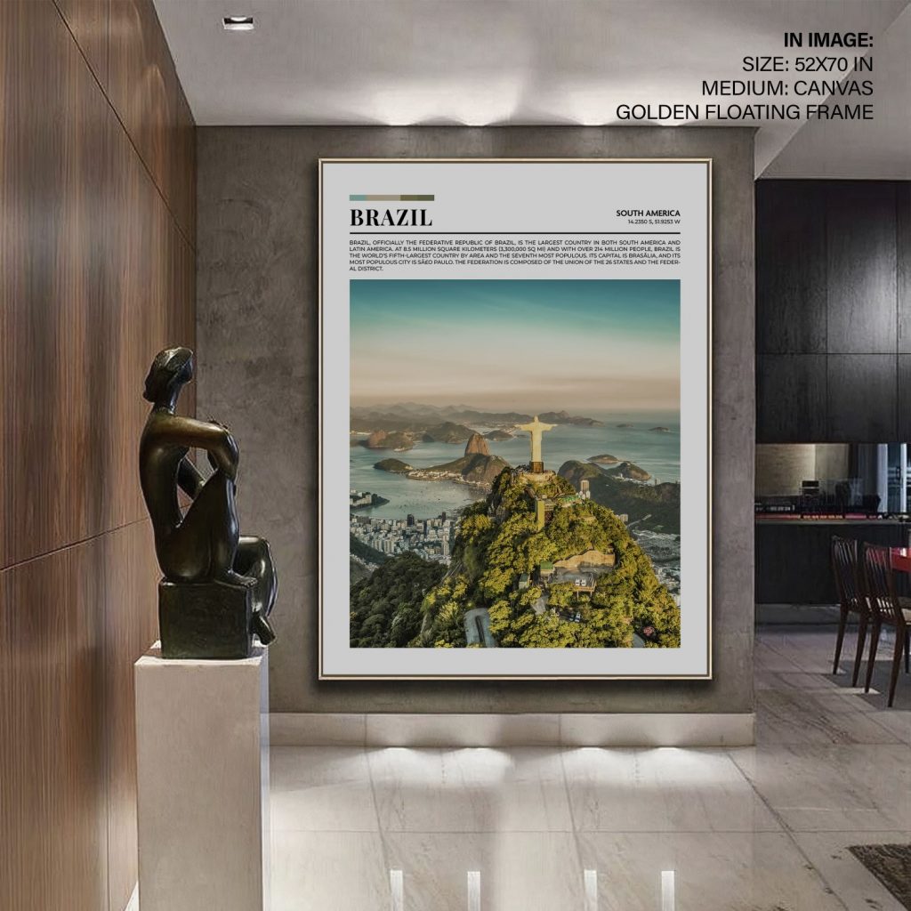 Brazil, South America pantone poster - Wall Art - Choose Size & Frames ...