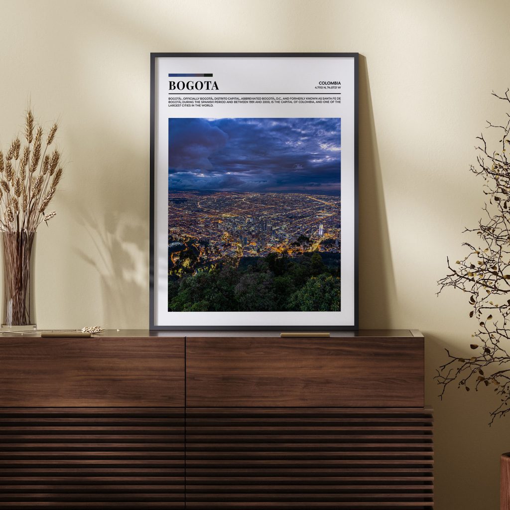 Bogota, Colombia pantone poster - Wall Art - Choose Size & Frames, Non ...