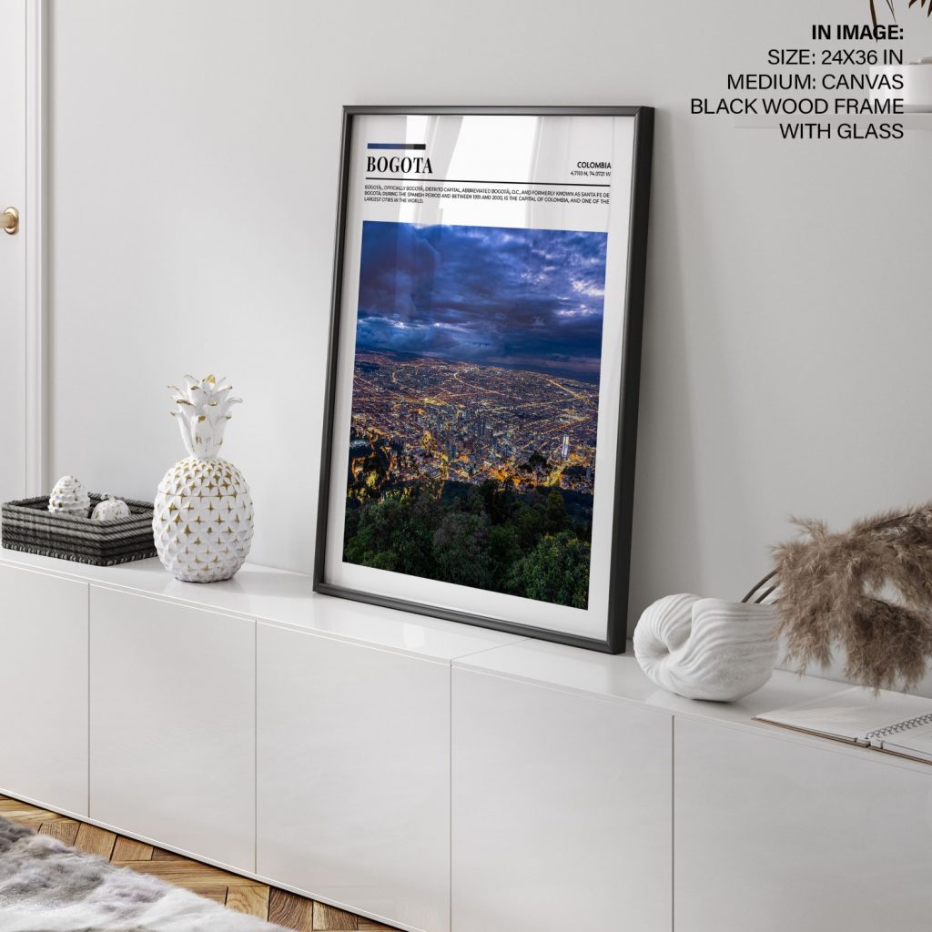 Bogota, Colombia pantone poster - Wall Art - Choose Size & Frames, Non ...