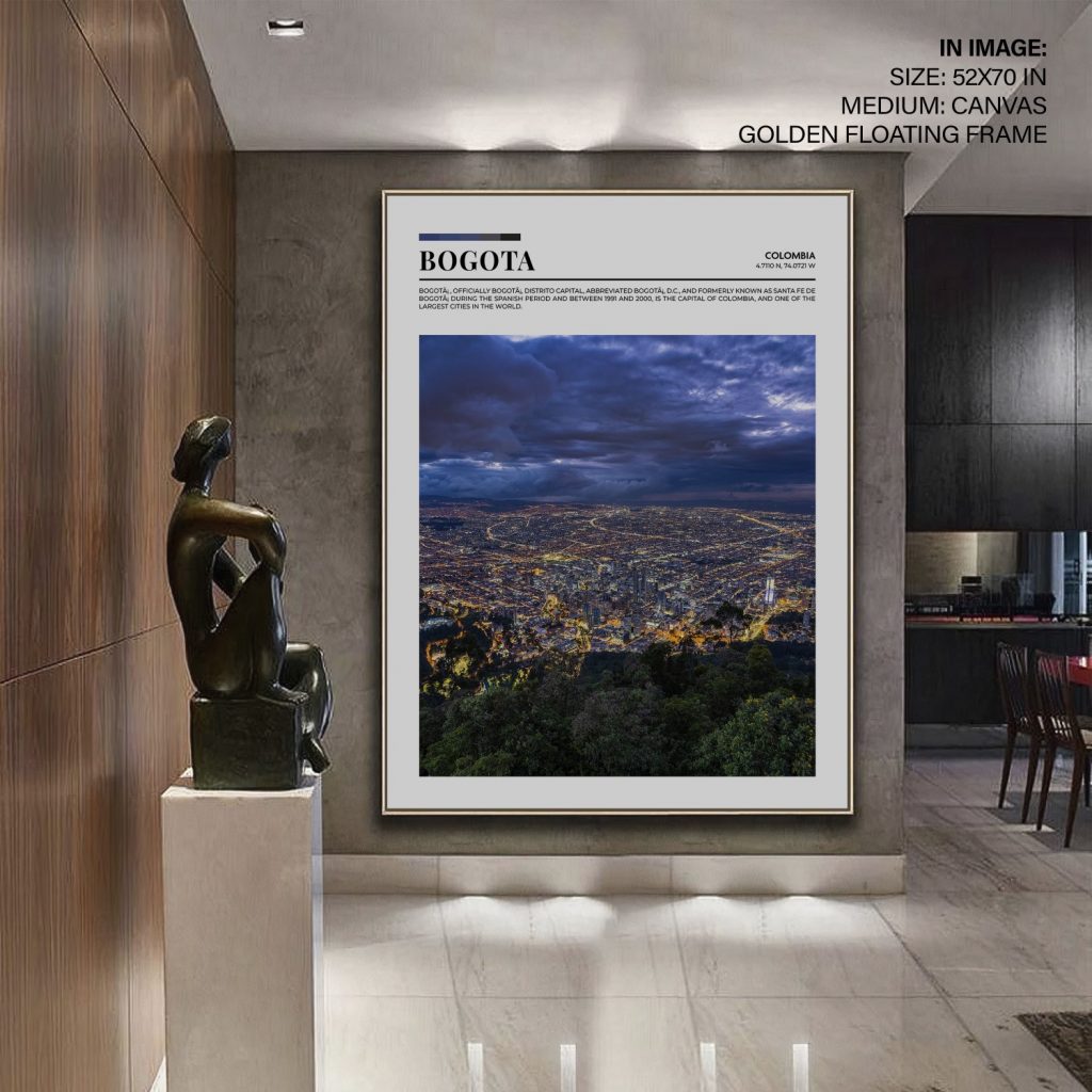 Bogota, Colombia pantone poster - Wall Art - Choose Size & Frames, Non ...