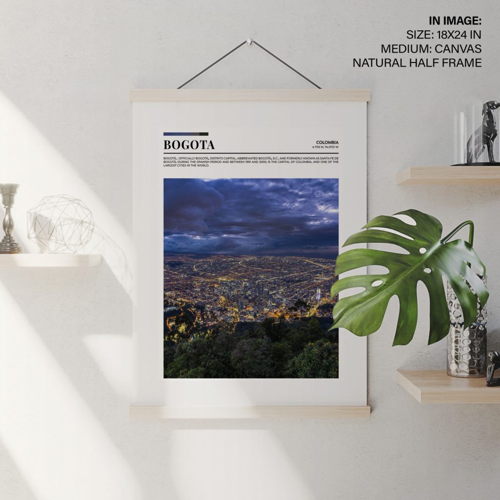 Bogota, Colombia pantone poster - Wall Art - Choose Size & Frames, Non ...
