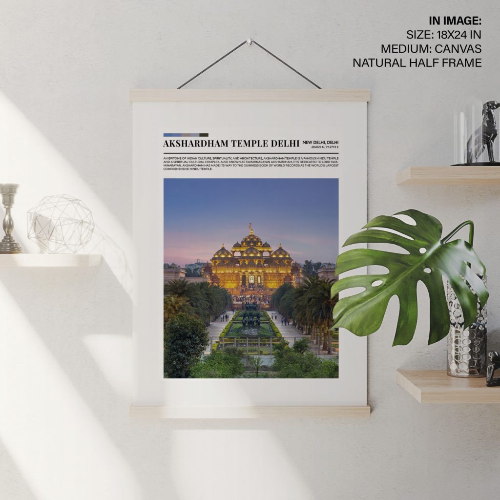 Akshardham Temple Delhi, India pantone poster - Wall Art - 10+ Sizes ...
