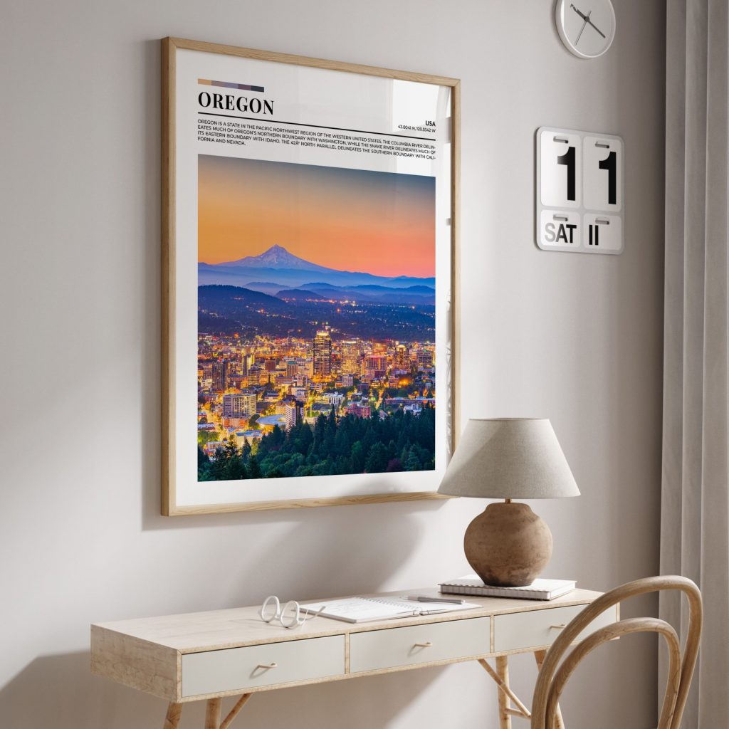 Oregon, USA pantone poster - BestOfBharat