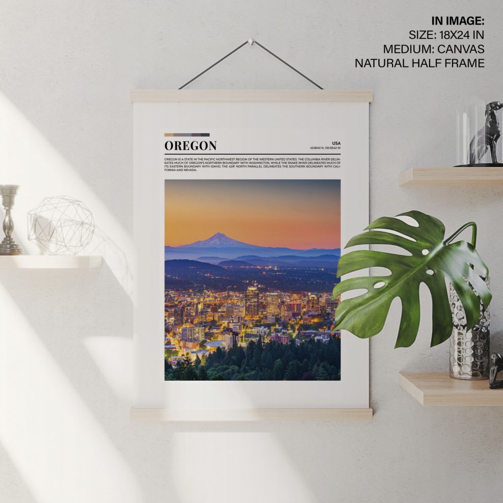 Oregon, USA pantone poster - BestOfBharat