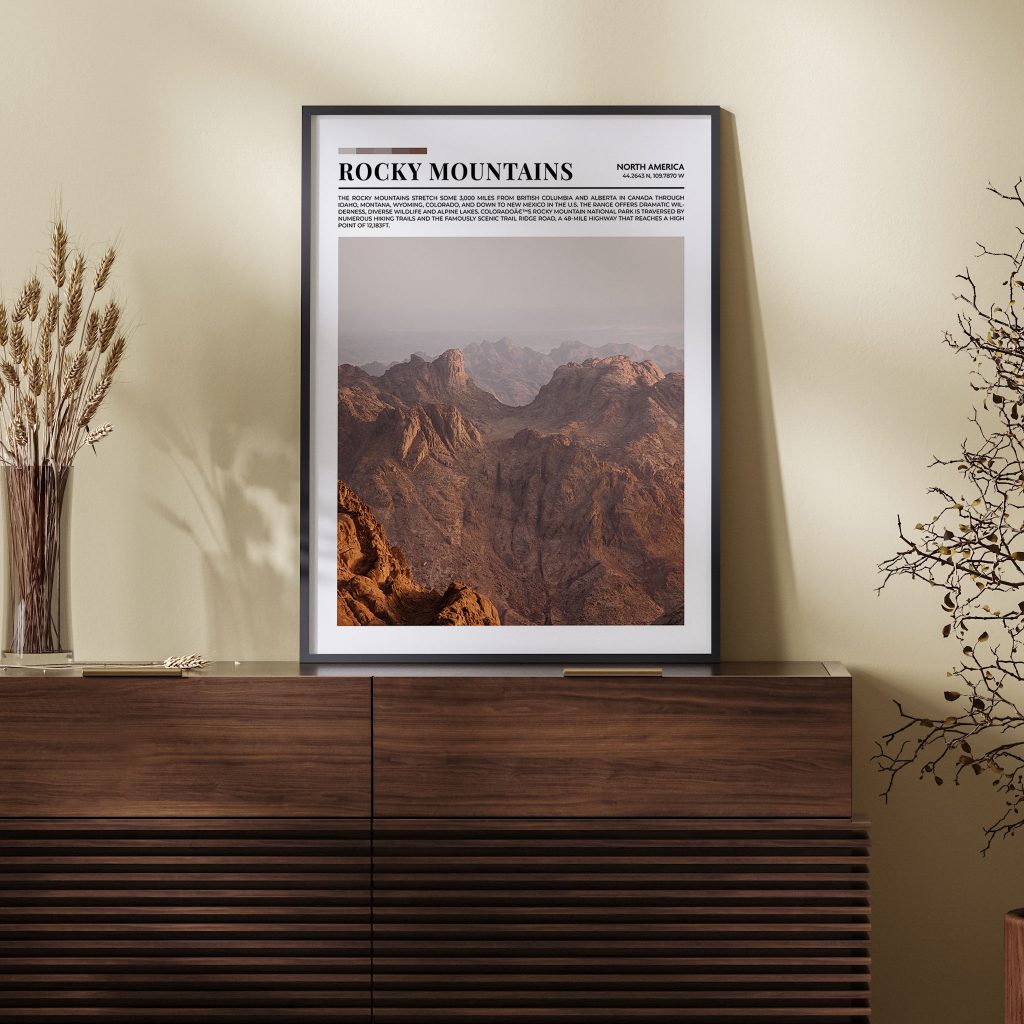 Rocky Mountains, North America pantone poster - BestOfBharat