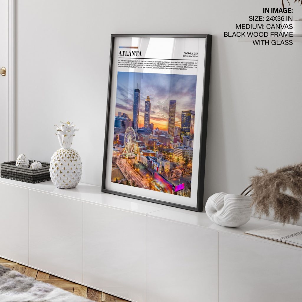 Atlanta, Georgia, USA pantone poster - Wall Art - 10+ Sizes, 50+ Frames ...