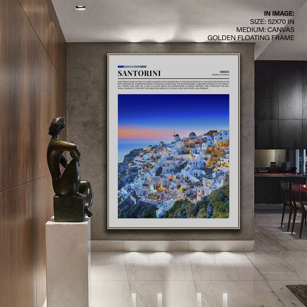 Santorini, Greece pantone poster - BestOfBharat