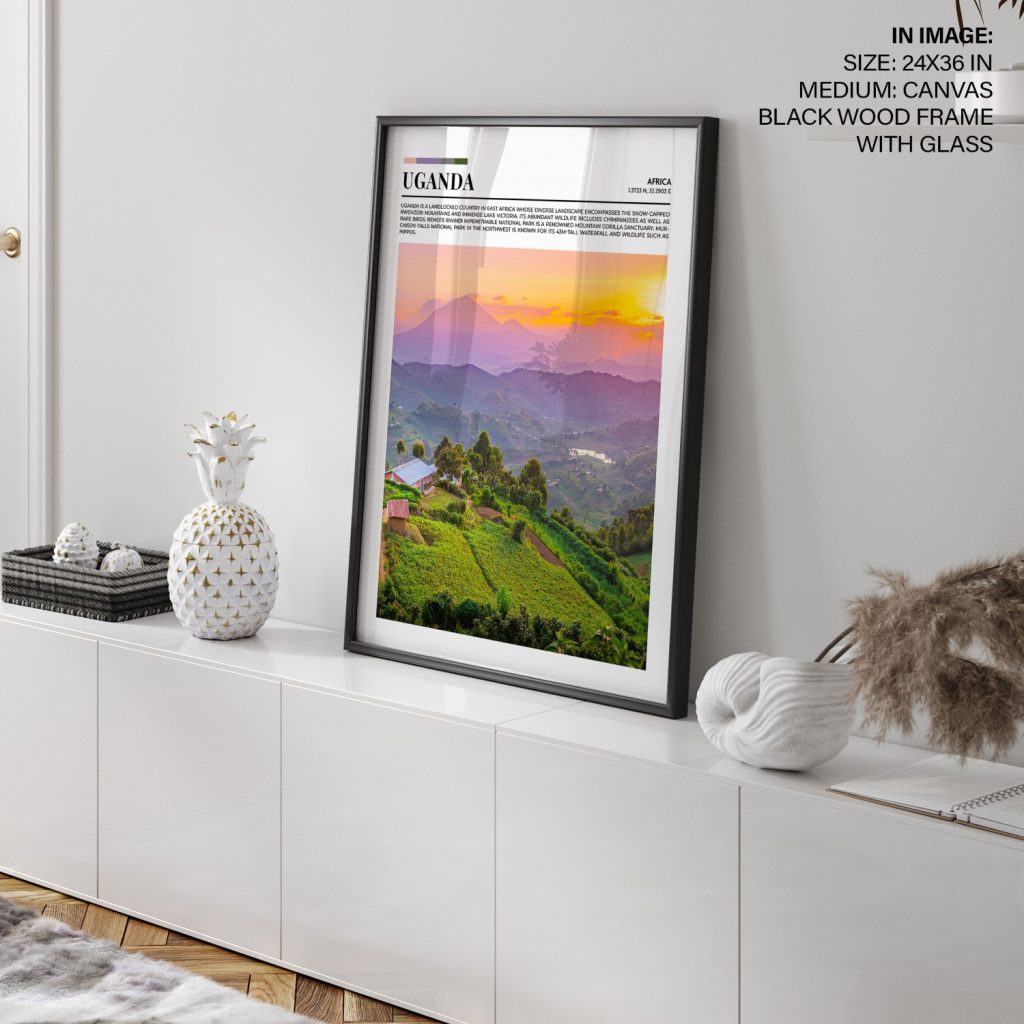 Uganda, Africa pantone poster - BestOfBharat Uganda, Africa pantone poster - BestOfBharat
