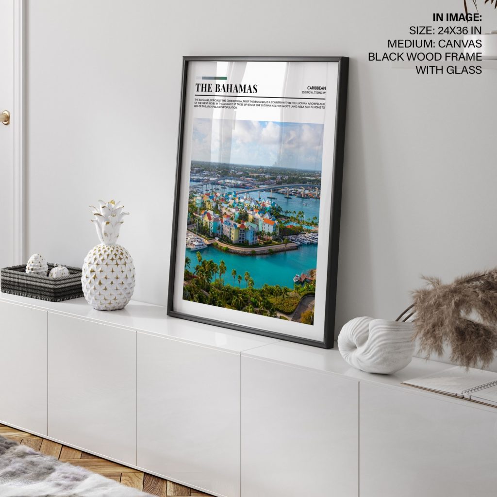 The Bahamas, Caribbean pantone poster - BestOfBharat