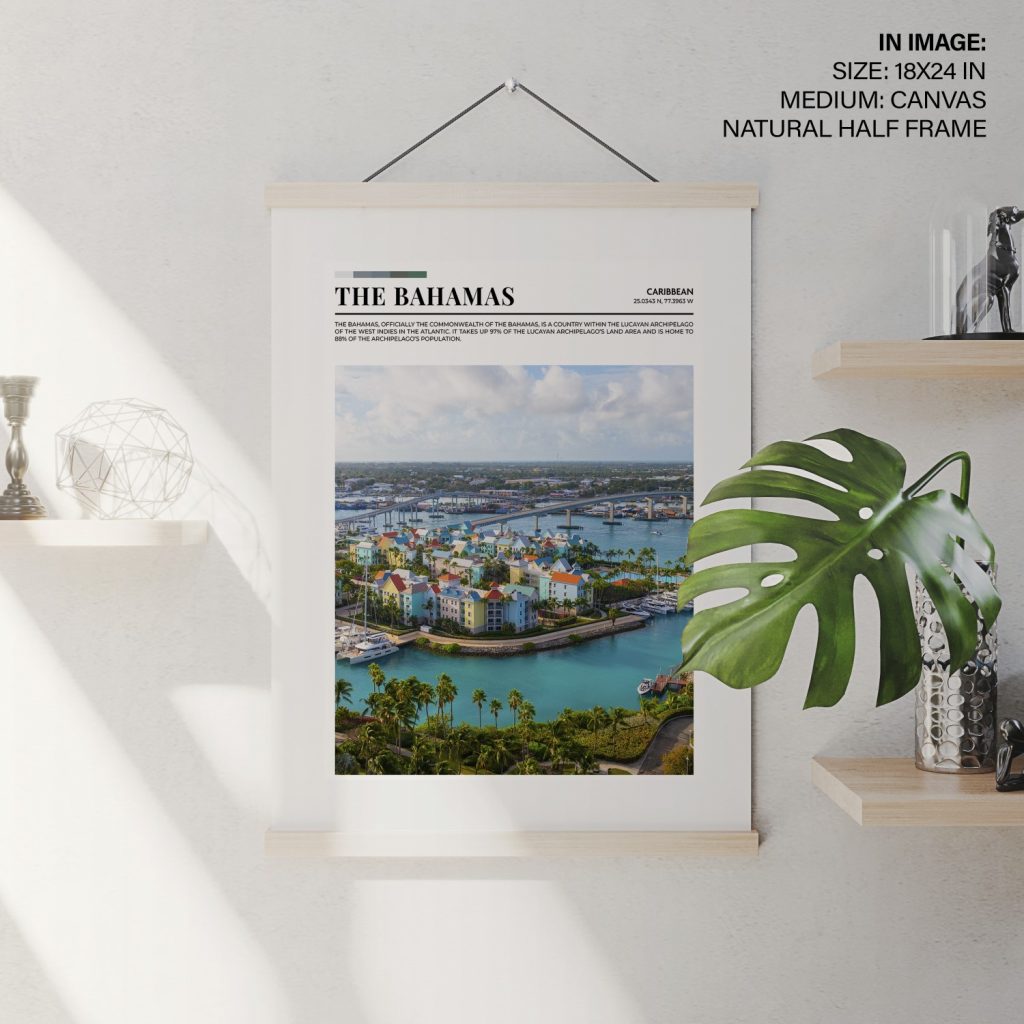 The Bahamas, Caribbean pantone poster - BestOfBharat