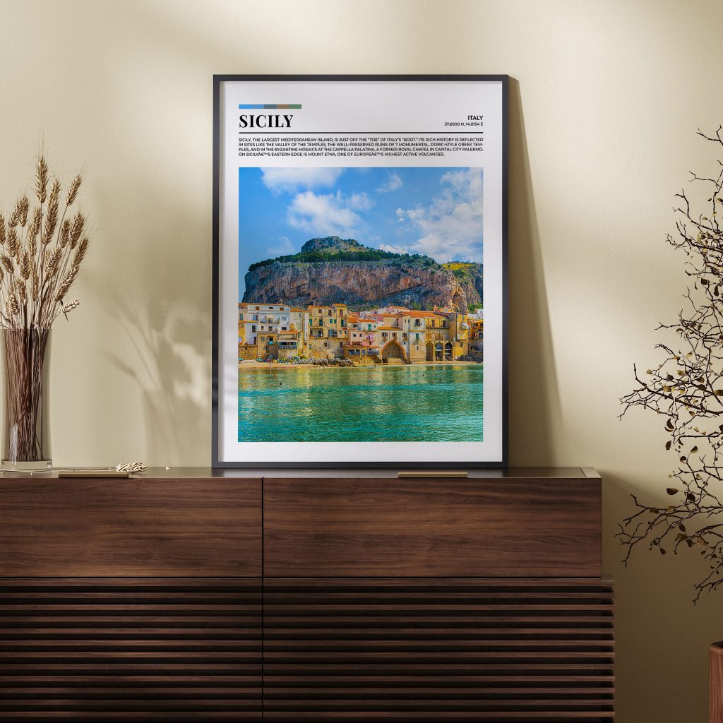 Sicily, Italy pantone poster - BestOfBharat