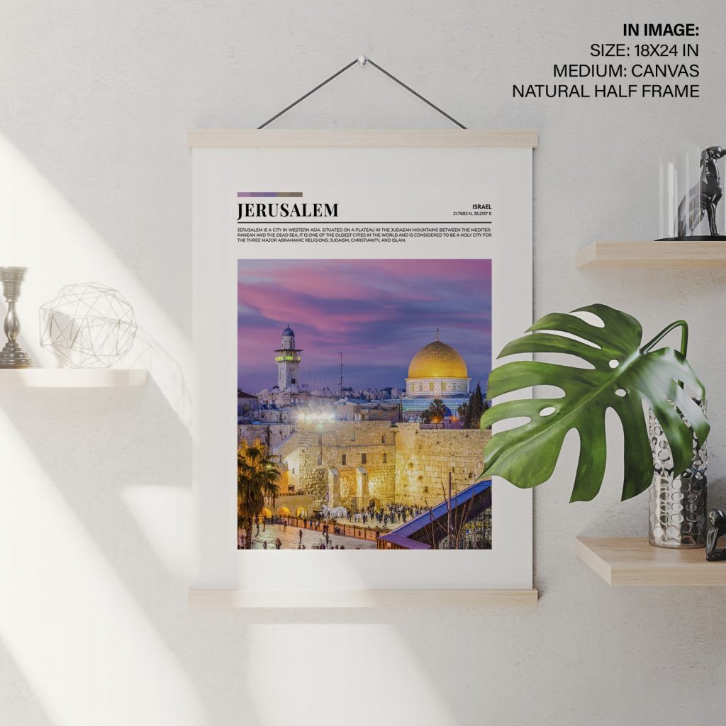 Jerusalem, Israel pantone poster - BestOfBharat