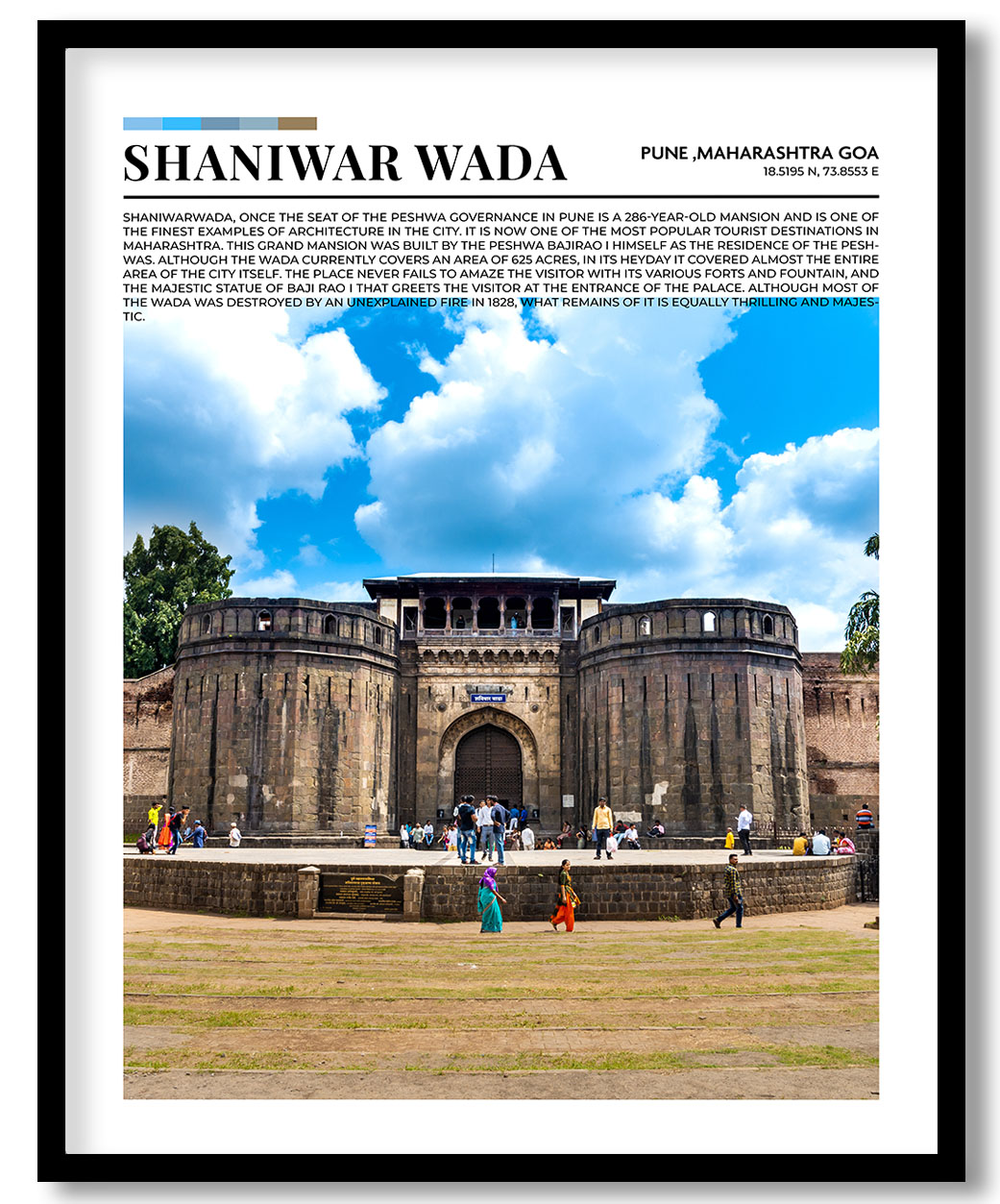 Shaniwar Wada, India pantone poster - BestOfBharat
